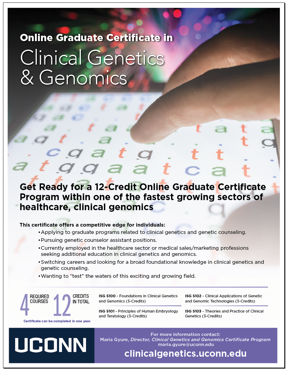 Clinical Genetics & Genomics Online Graduate Certificate | UConn